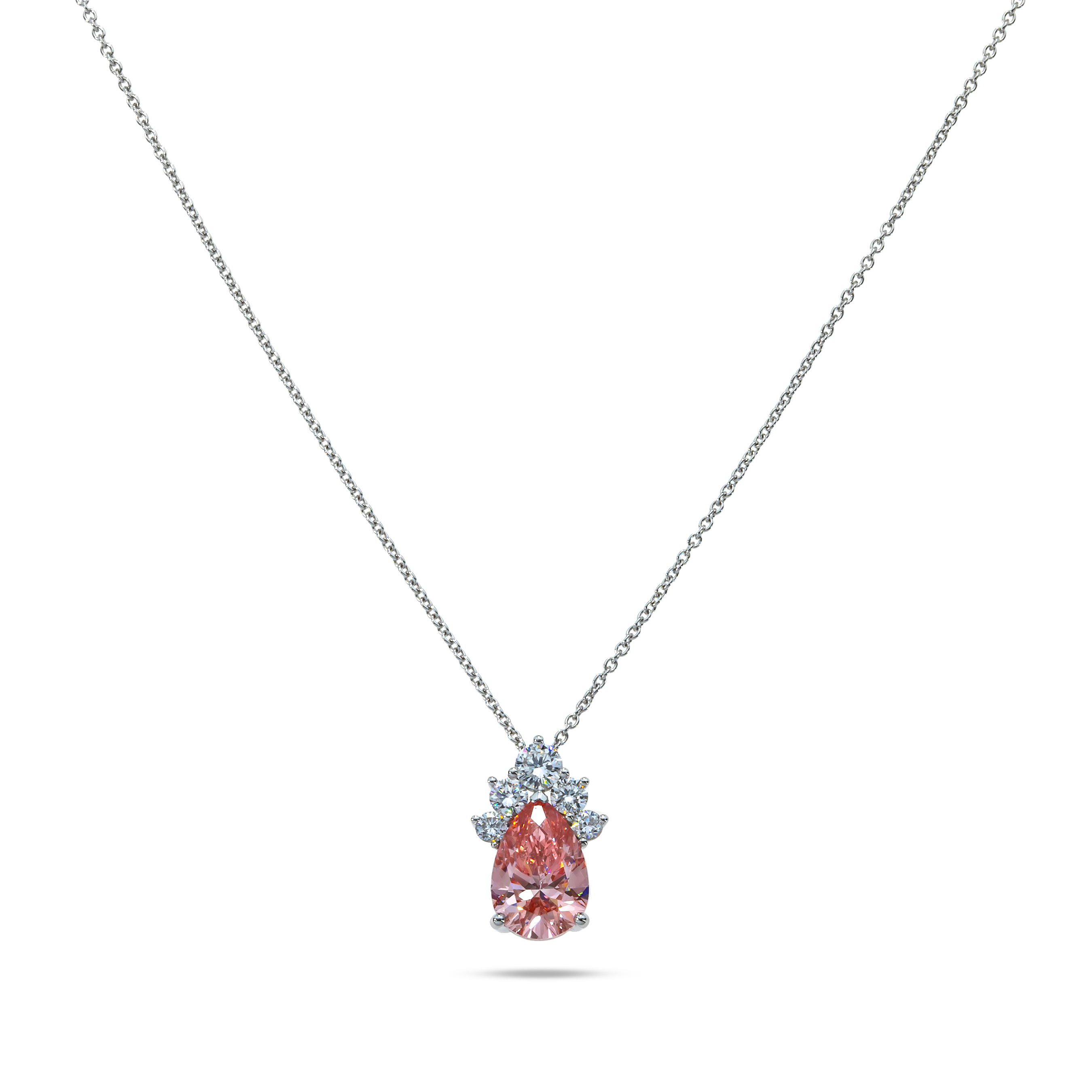 Acquire 14K & 18K White Gold Pear Cut Fancy Pink Diamond Mini Pendant ...