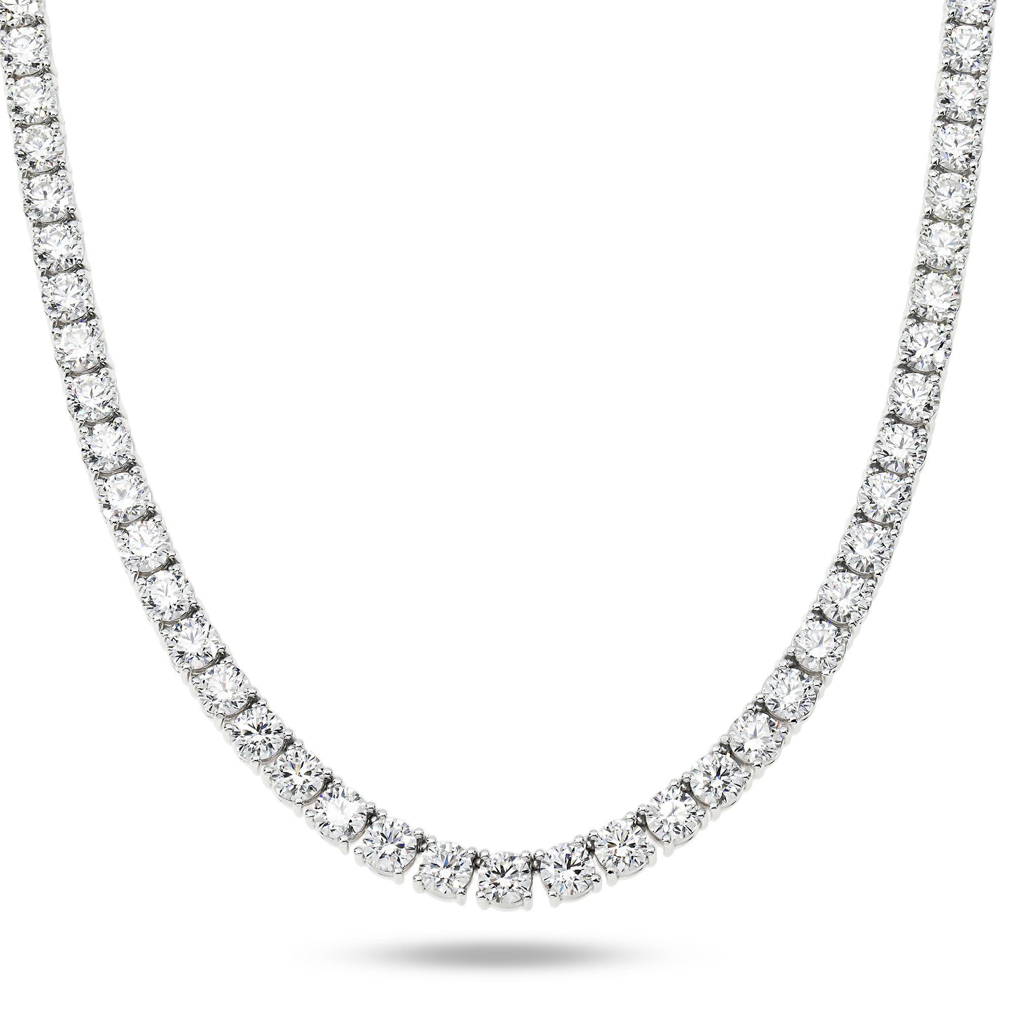 Choose 14K White Gold Round Diamond Tennis Chain 81.09ct (16"-22 ...